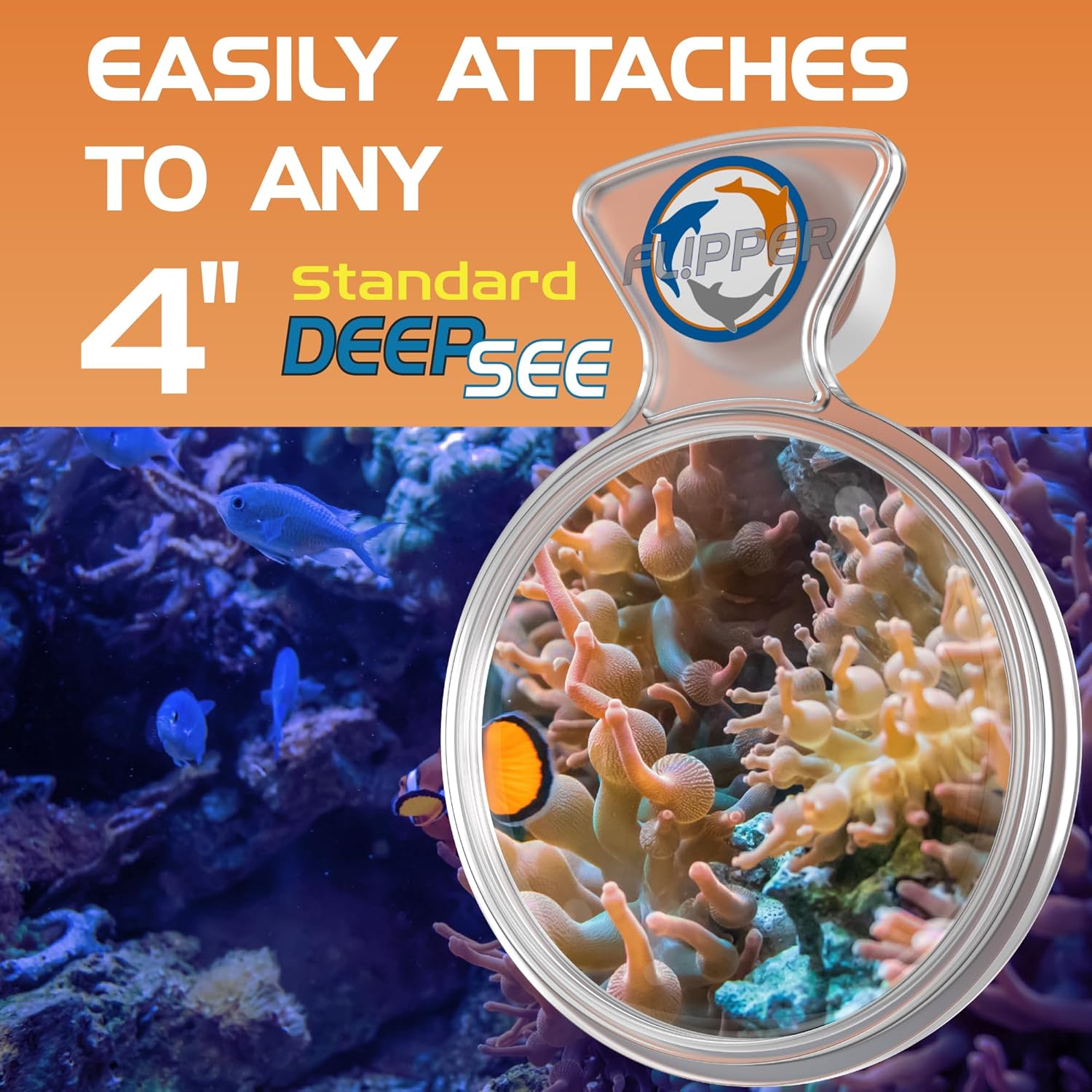 DeepSee Viewer Clear 4" - Orange Filter – Flipper Aquarium Products