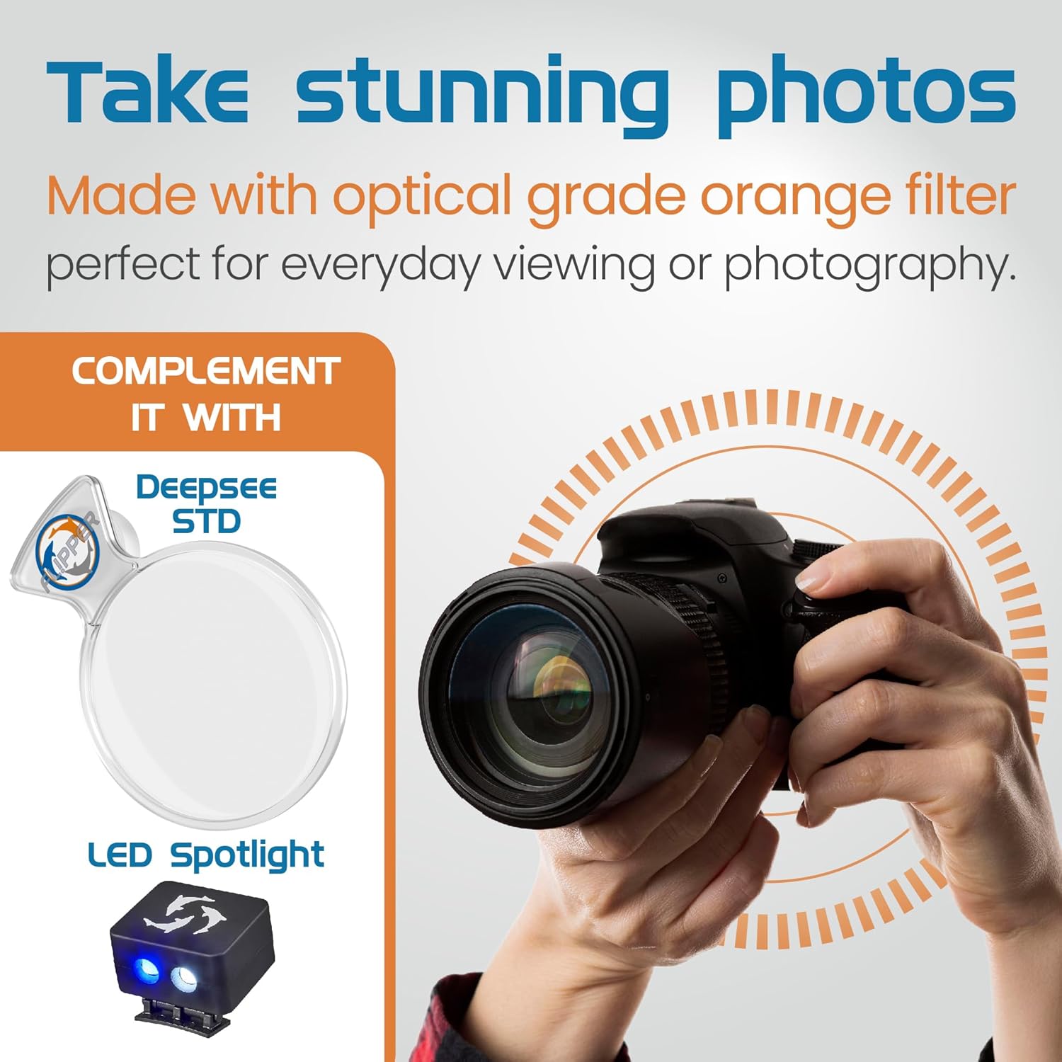 DeepSee Viewer Clear 4" - Orange Filter – Flipper Aquarium Products