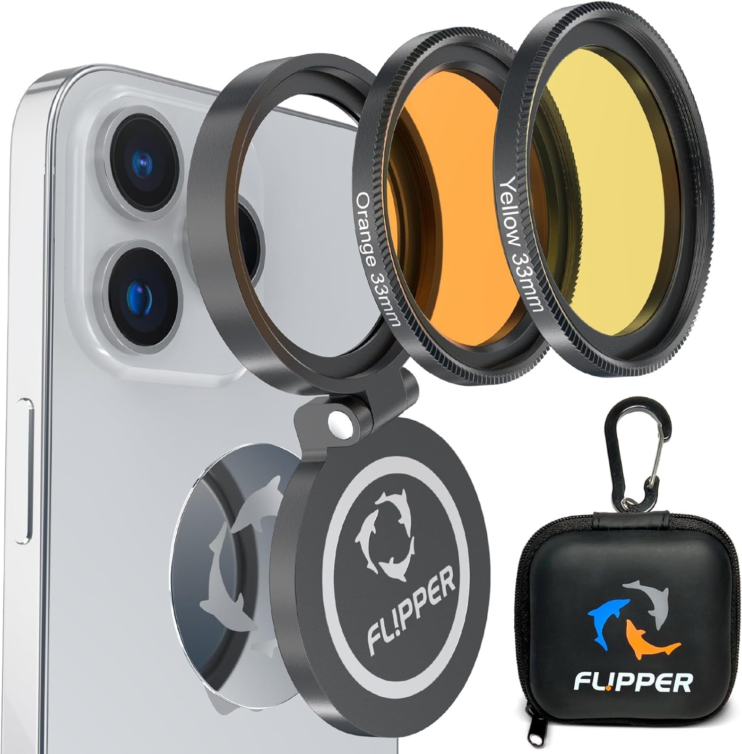 Flipper Flip-Kick Phone Filter Aquarium Reef Lens with Orange and Yell ...