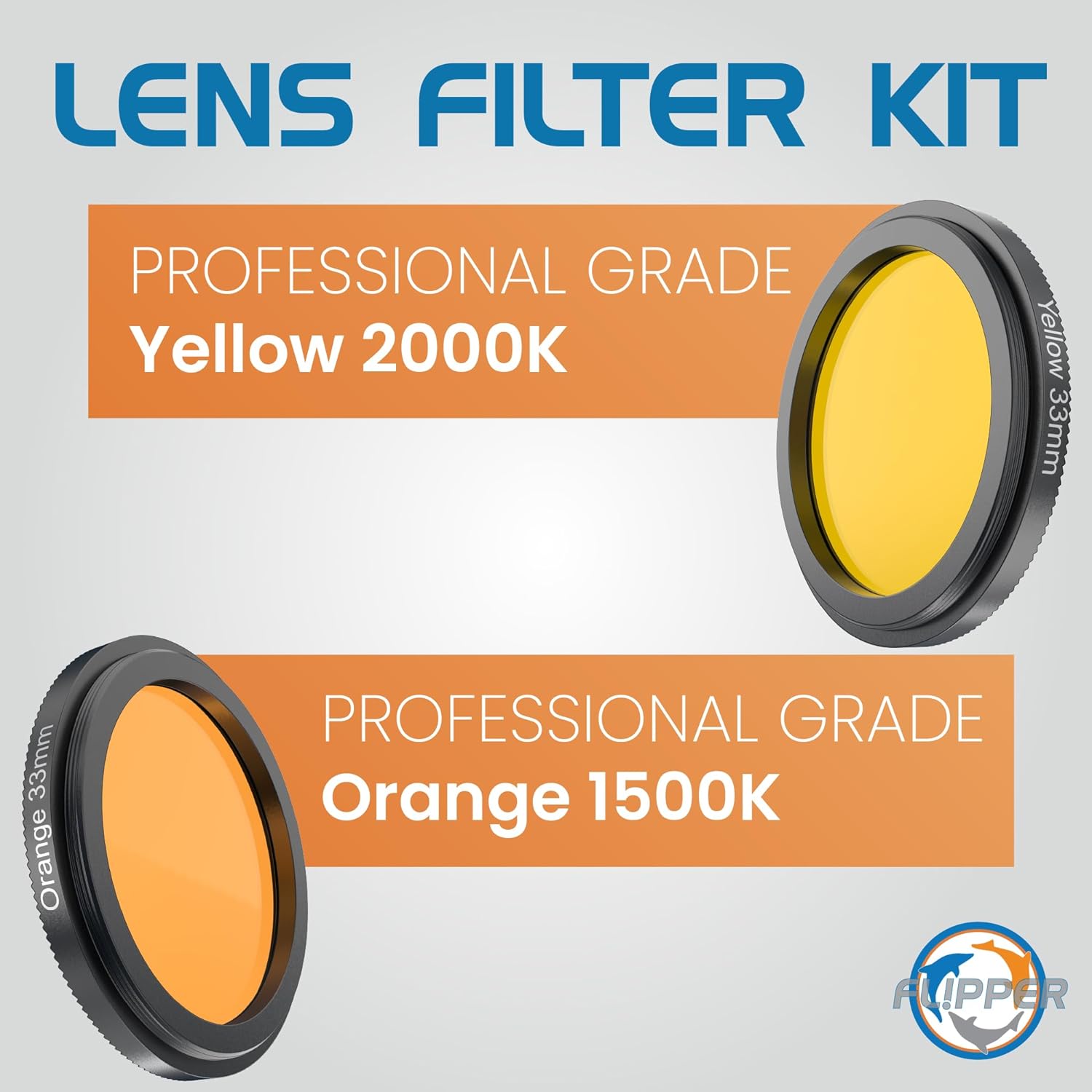 Flipper Flip-Kick Phone Filter Aquarium Reef Lens with Orange and Yell ...