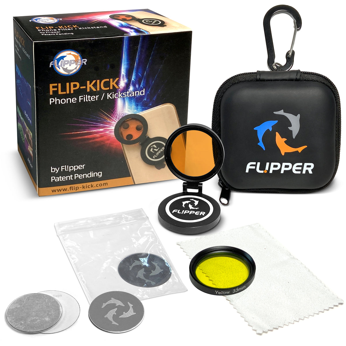 Flipper Flip-Kick Phone Filter Aquarium Reef Lens with Orange and Yell ...