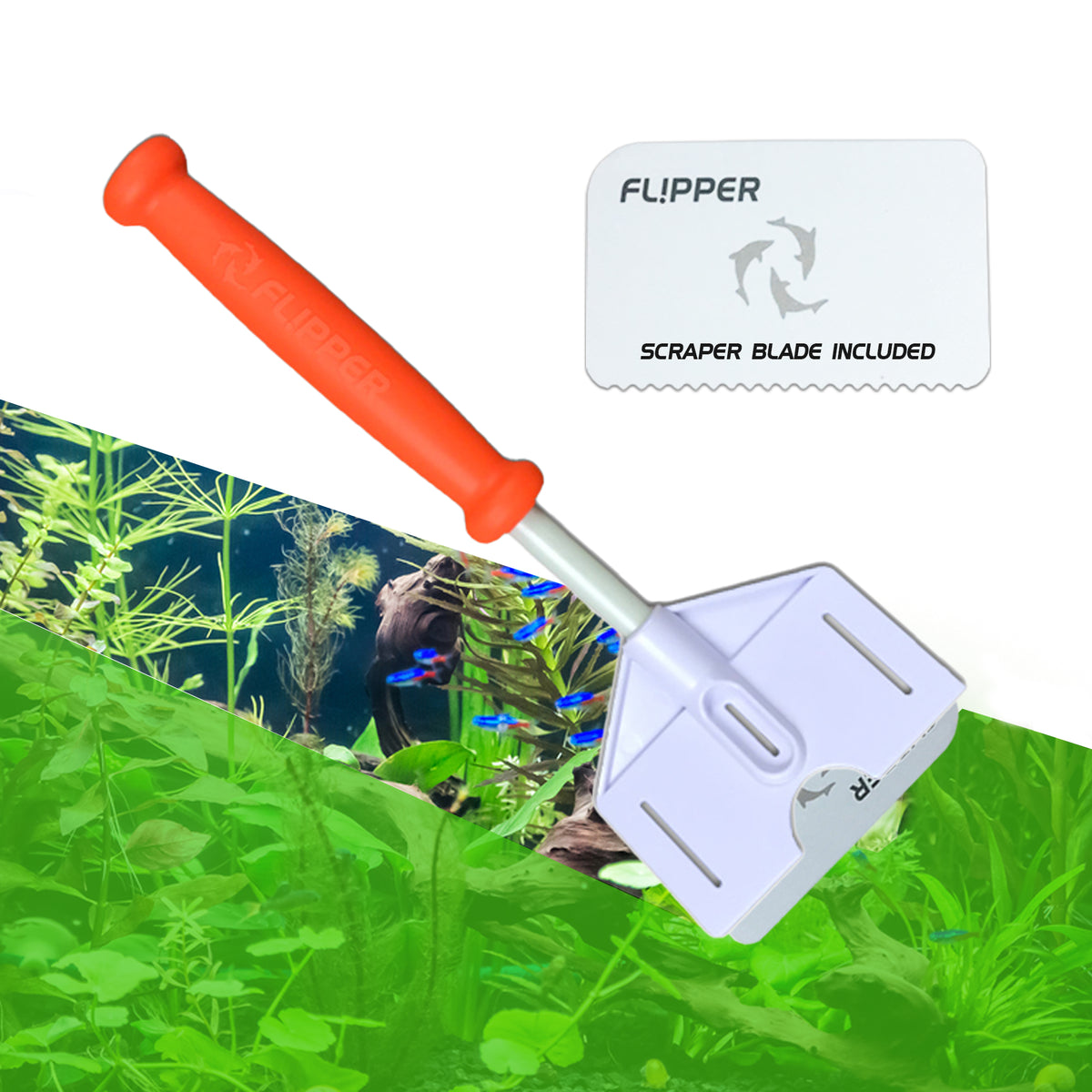 Flipper Platinum Aquarium Hand Scraper for Glass and Acrylic Tanks - 10 ...