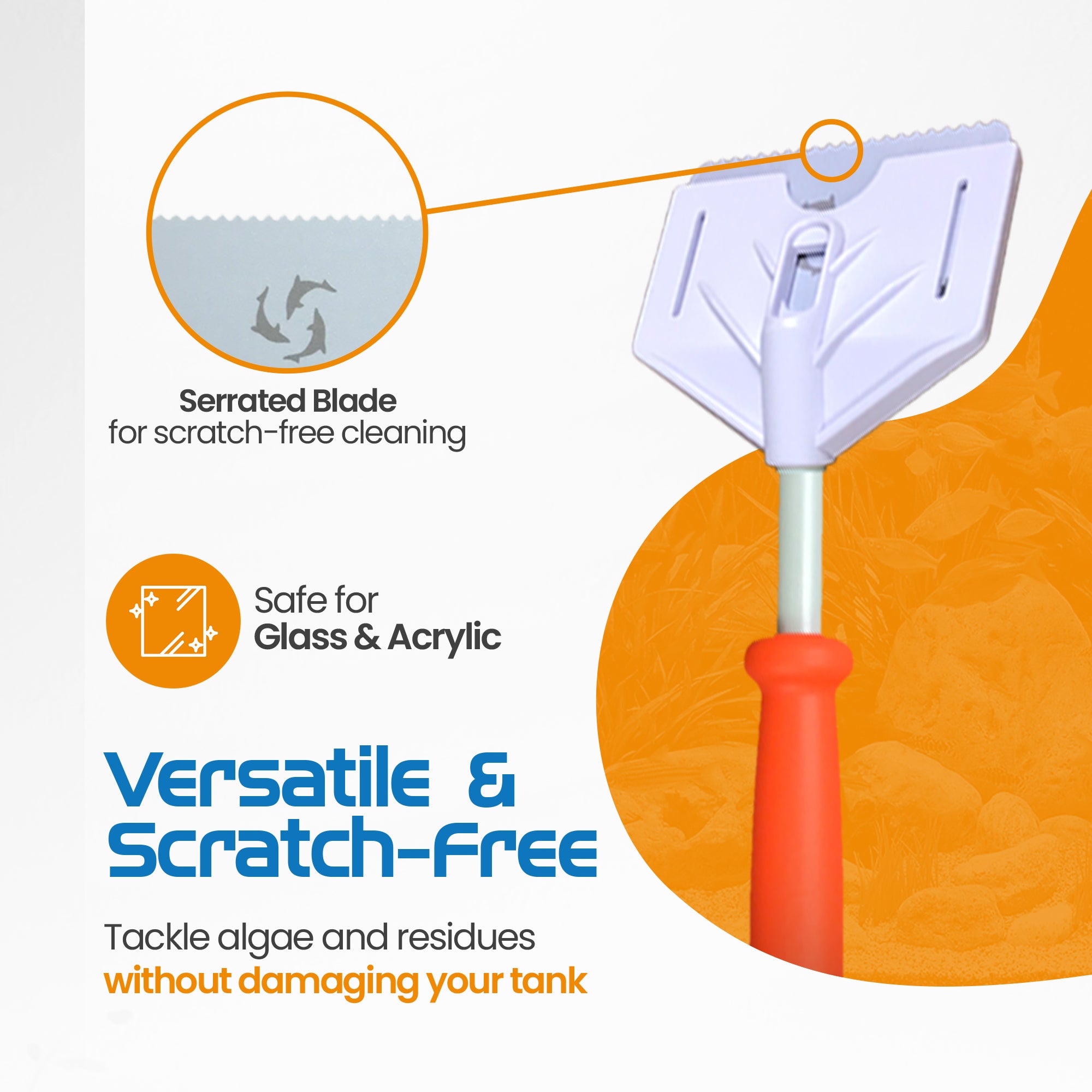 Flipper Platinum Aquarium Hand Scraper for Glass and Acrylic Tanks - 10 ...