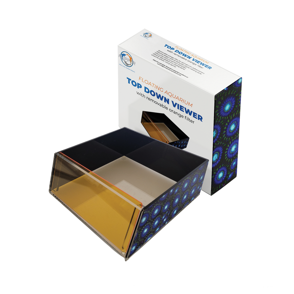 Flipper Top Down Viewer with Removable Orange Filter - 8" ultra clear ...